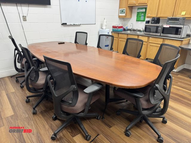 Orbitbid.com - Lot 1-2254 - (1) wooden conference table, 10' length x ...