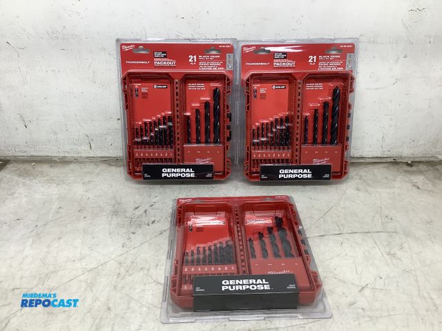 Repocast.com - Lot 2-36636 - Lot of (3) 21 pc Milwaukee general purpose ...