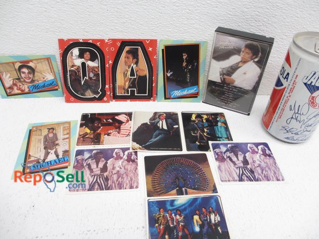 Reposell.com - Lot 31-3245 - Michael Jackson Collectibles: Cards, Tape ...