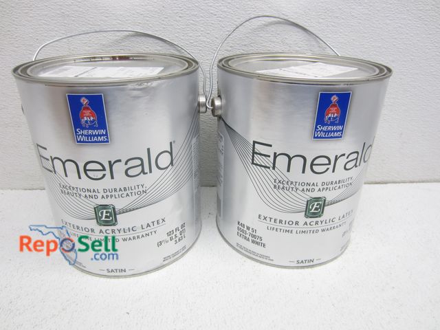 Reposell.com - Lot 31-4530 - (2) 1gal Cans Sherwin Williams White Satin ...
