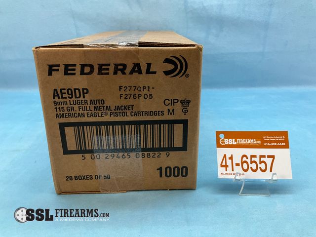 SSL Firearms - Lot 41-6557 - Lot of (1000) RNDS Federal 115 GR FMJ 9mm ...