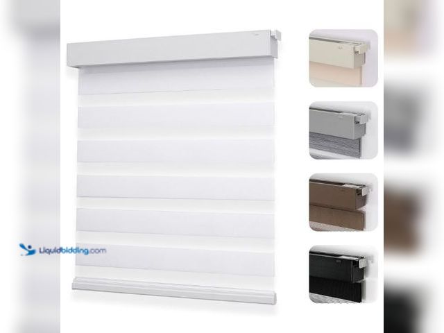 LiquidBidding - Lot 49-1540453 - Joydeco No Drill Zebra Blinds for ...