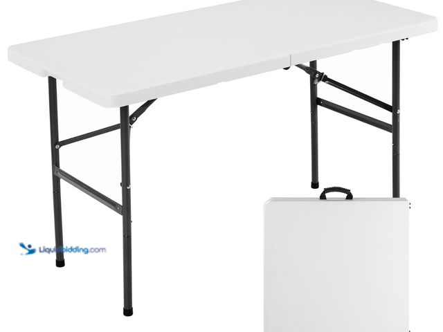 LiquidBidding - Lot 49-1567059 - Sweetcrispy 4ft Plastic Folding Table ...