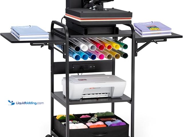 LiquidBidding - Lot 49-3462889 - OLBRUS 3 Tier Movable Heat Press Table ...