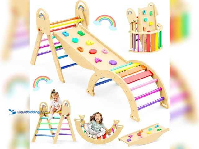 LiquidBidding - Lot 49-5534742 - Pikler Triangle Set, 9-in-1 Montessori ...