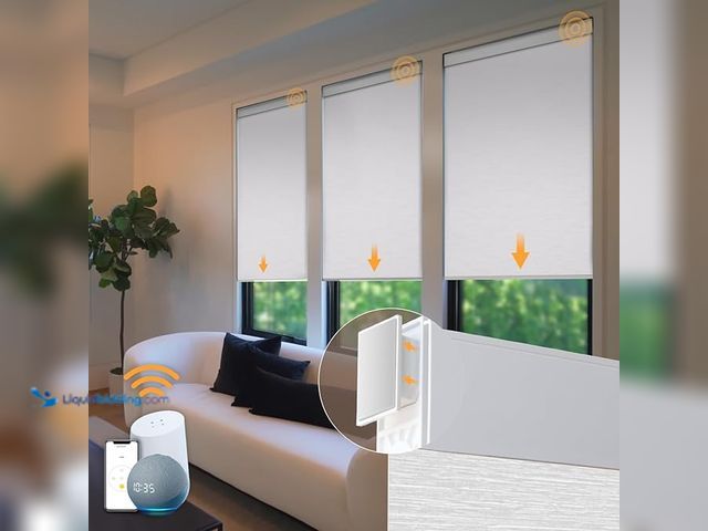 LiquidBidding - Lot 49-3527114 - Motorized Blinds No Drill Automatic ...