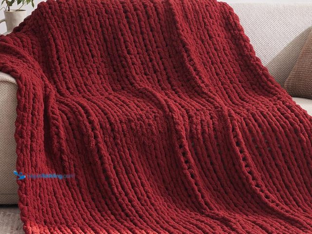 LiquidBidding - Lot 49-3468146 - Chunky Knit Throw Blanket, 60''*80 ...