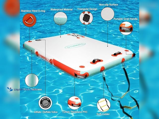 LiquidBidding - Lot 49-1520465 - Inflatable Floating Dock Platform, 5FT ...
