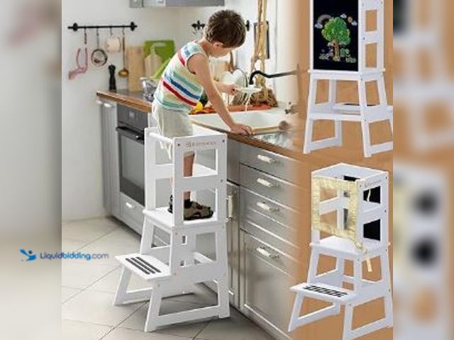 LiquidBidding - Lot 49-1517977 - Toddler Kitchen Tower Helper - Pine ...