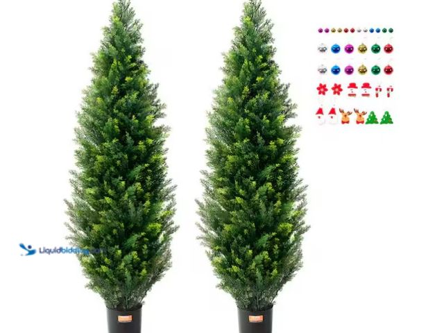 LiquidBidding - Lot 49-1596647 - VEVOR Artificial Cedar Topiary Tree ...