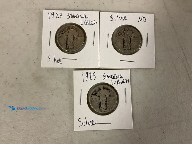 LiquidBidding - Lot 49-1810205 - 3 STANDING LIBERTY SILVER QUARTERS ...