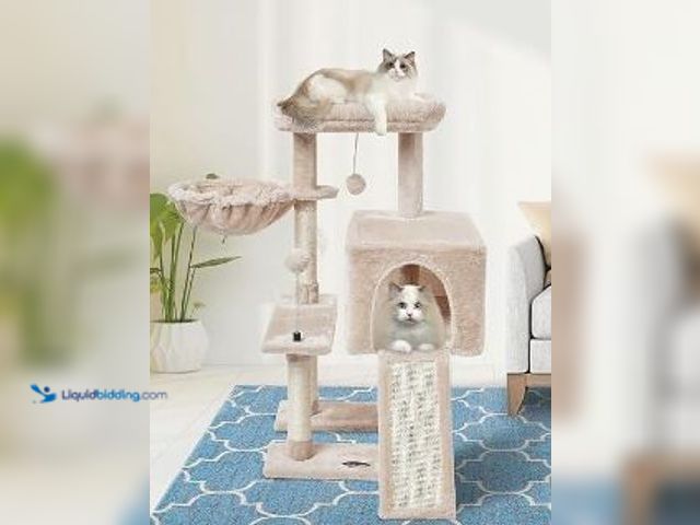 LiquidBidding - Lot 49-1522666 - MIAO PAW Beige Cute Cat Tree Tower for ...