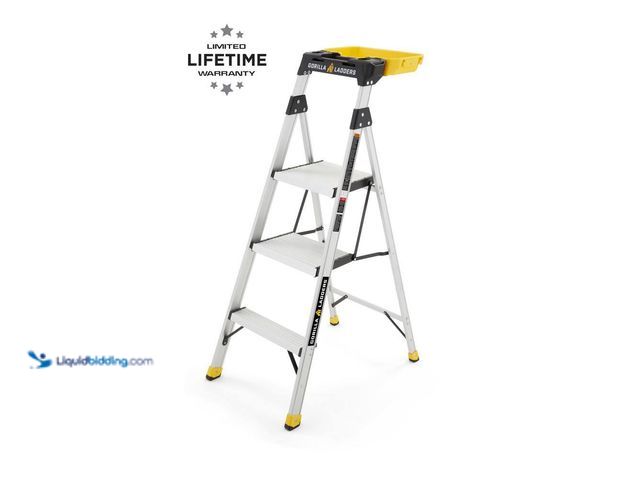 LiquidBidding - Lot 49-5429365 - Gorilla Ladders 4 .5 ft. Aluminum Dual ...