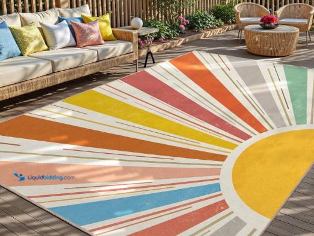 LiquidBidding - Lot 49-1522226 - Multicolored Outdoor Indoor Area Rug ...