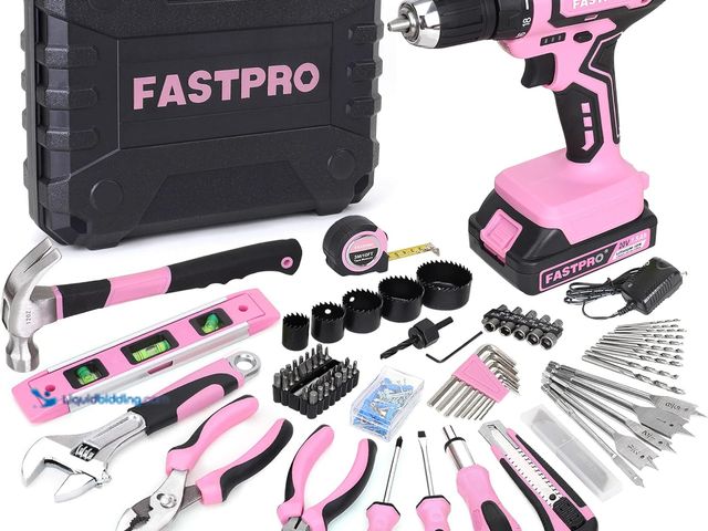 LiquidBidding - Lot 49-5469828 - FASTPRO 177-Piece 20V Pink Cordless ...
