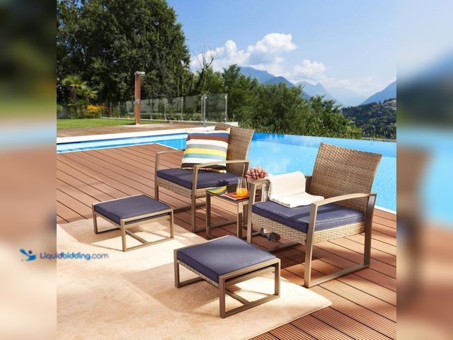 LiquidBidding - Lot 49-5414924 - patio festival 5-Piece Wicker Patio ...
