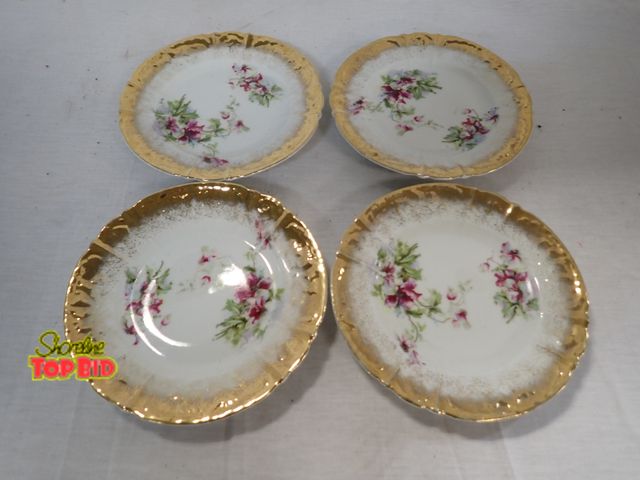 Shoreline Top Bid - Lot 59-31294 - Set of 4 Antique Gold Rimmed Plates ...