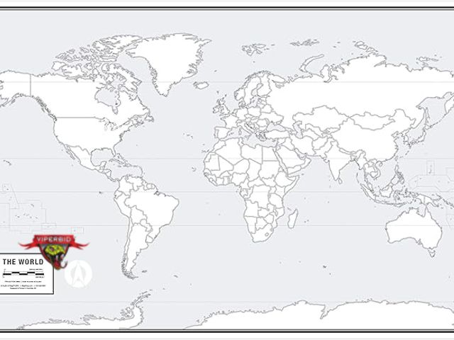 Viperbid.com - Lot 7-121308 - Large blank laminate world map with ...