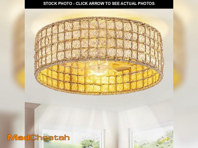 MadCheetah.com - Lot 74-13040680 - Rattan fandelier Ceiling Fans with ...