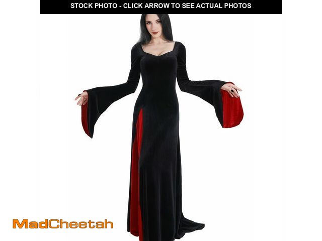 MadCheetah.com - Lot 74-12976911 - QRT Morticia Addams Costume, Women ...