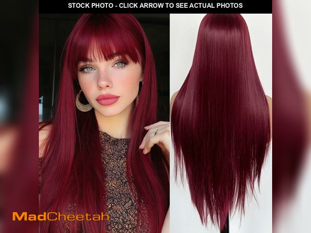 MadCheetah.com - Lot 74-12977072 - Red Wig for Women Long Straight Dark ...