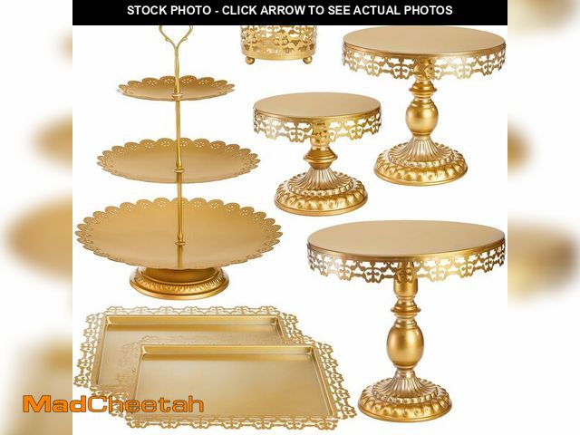 MadCheetah.com - Lot 74-12972816 - Hacaroa Set of 7 Gold Cake Stand ...