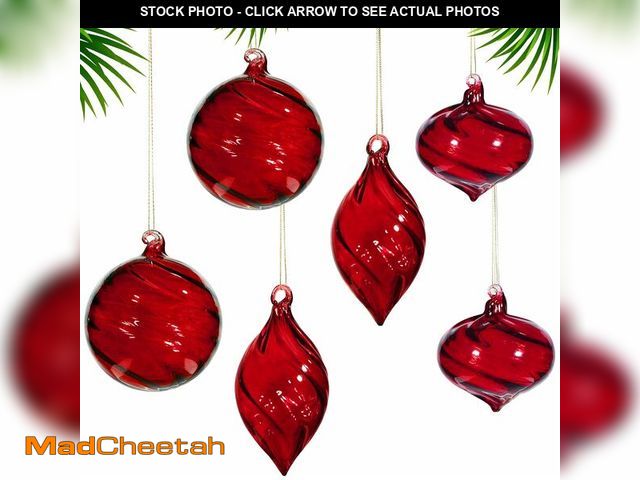 MadCheetah.com - Lot 74-12957027 - 6 PCS Glass Christmas Ball Ornaments ...