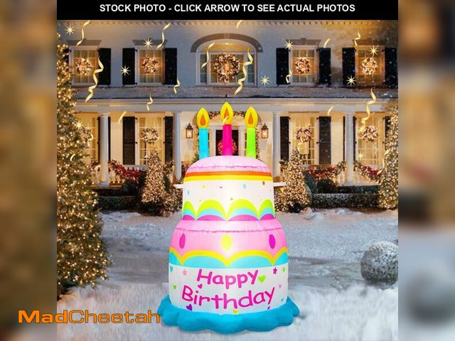 MadCheetah.com - Lot 74-12872851 - [2025 New] 4FT Inflatable Happy Birthday Cake Decorations ...