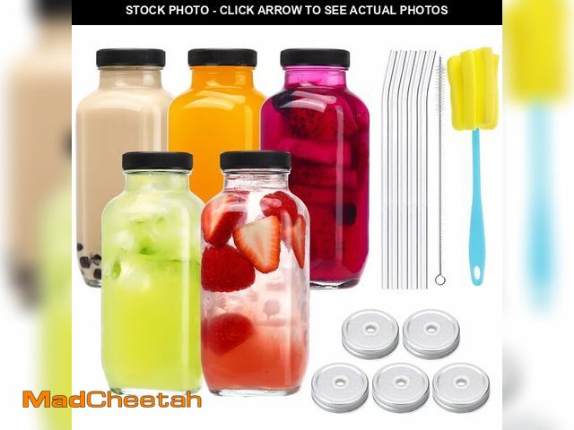 MadCheetah.com - Lot 74-12875569 - CUCUMI 5pcs 16oz Glass Juice Bottles ...