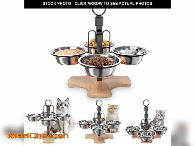 MadCheetah.com - Lot 74-12968980 - Adjustable Elevated Cat Bowls with ...