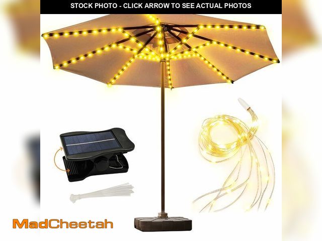 MadCheetah.com - Lot 74-12625816 - Solar Umbrella Lights, 8 Strands ...
