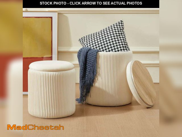 MadCheetah.com - Lot 74-13044913 - Round Ottoman with Storage Set of 2 ...