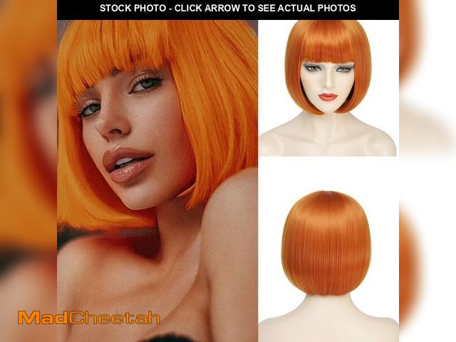 MadCheetah.com - Lot 74-12848637 - YBYMCAI Orange Bob Wig For Women ...