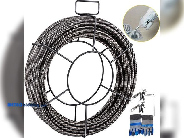 Metrobidding.com - Lot 88-490401 - VEVOR Drain Cleaning Cable 100 FT x ...