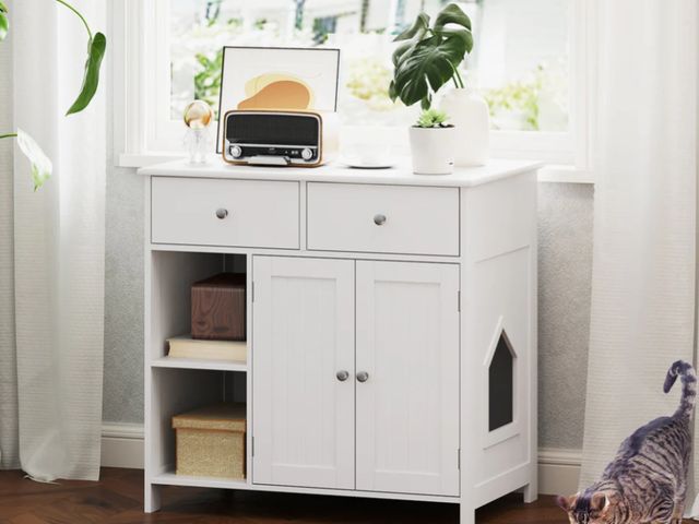 JDCBidding.com - Lot 96-223209 - Hidden Cat Washroom Side Cabinet ...